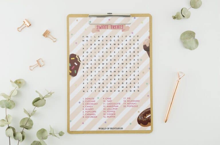 Free Printable Sweet Treats Word Search - World of Printables