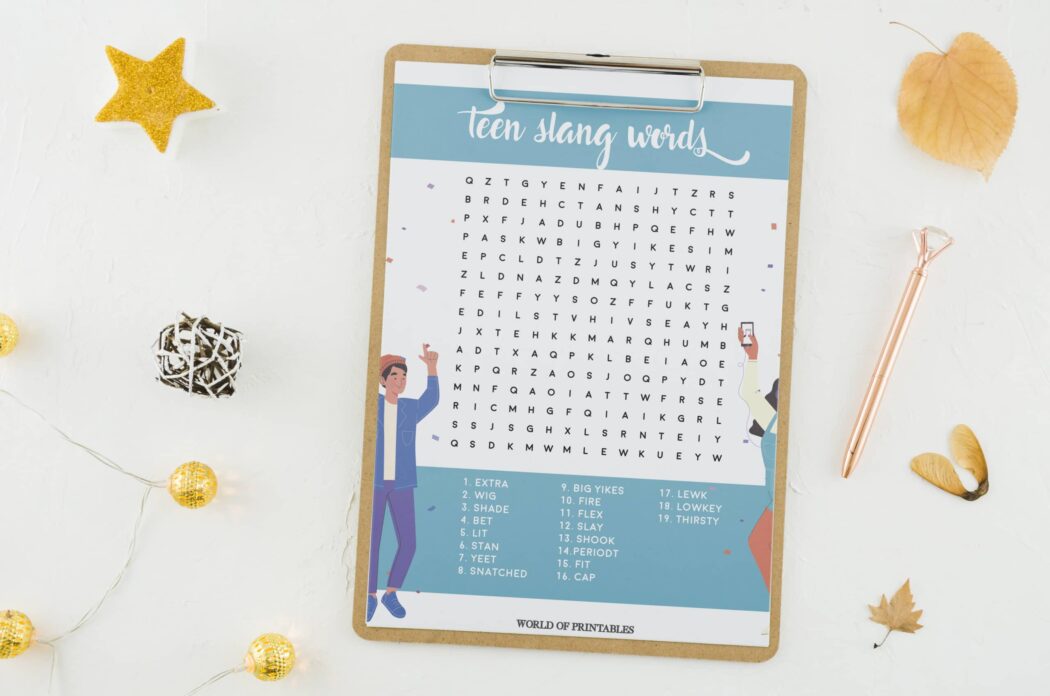 Free Printable Teen Slang Word Search - World of Printables