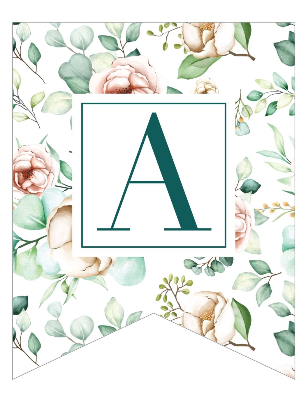 Free Printable Traditional Floral Banner Letters - World of Printables