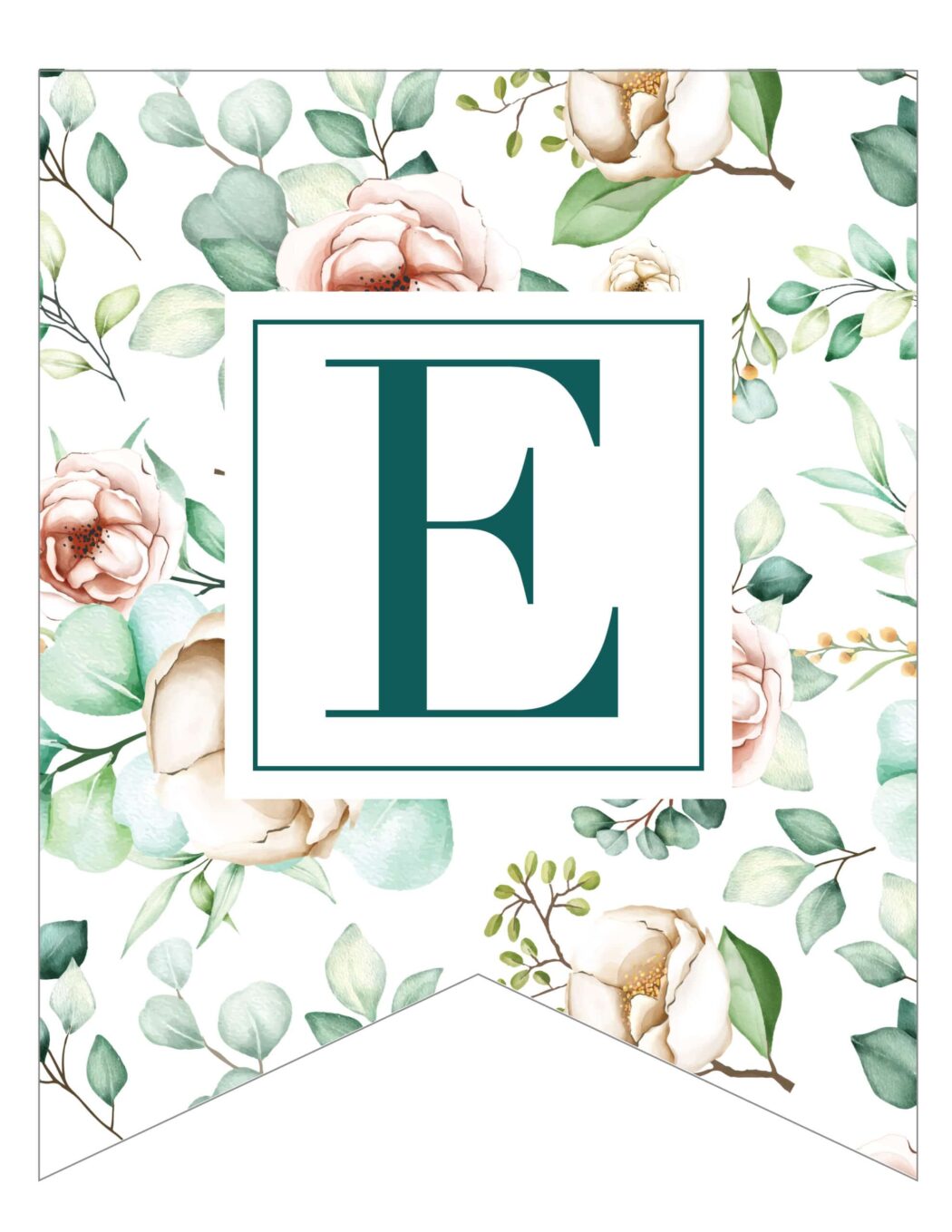 Free Printable Traditional Floral Banner Letters - World of Printables