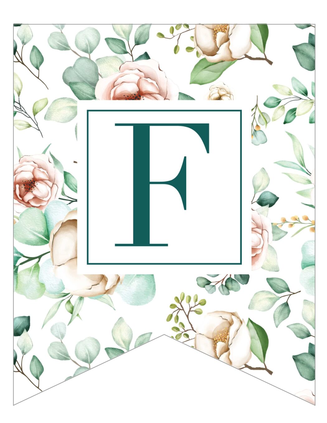 Free Printable Traditional Floral Banner Letters - World of Printables