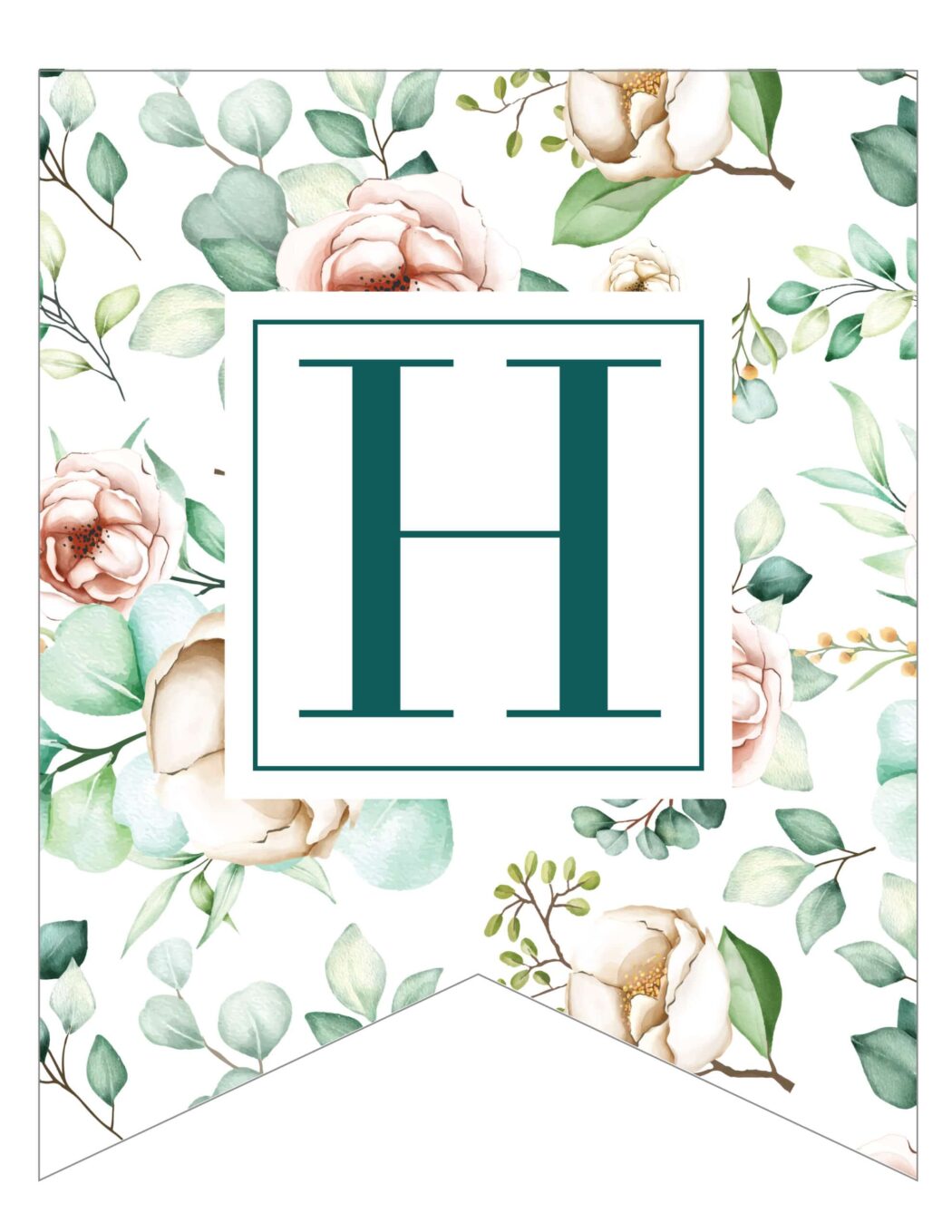 Free Printable Traditional Floral Banner Letters - World of Printables