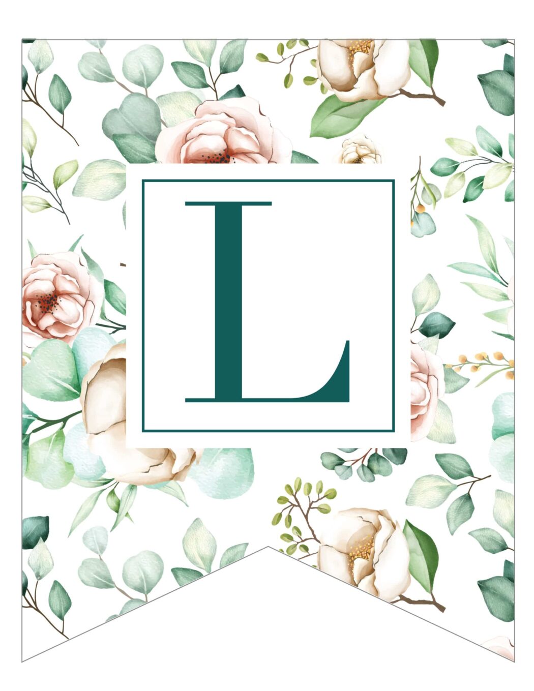 Free Printable Traditional Floral Banner Letters - World of Printables