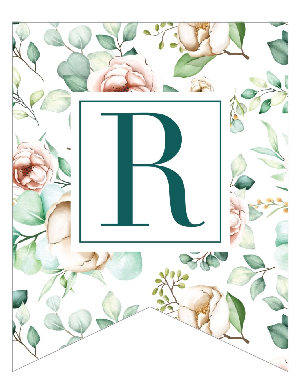 Free Printable Traditional Floral Banner Letters - World of Printables