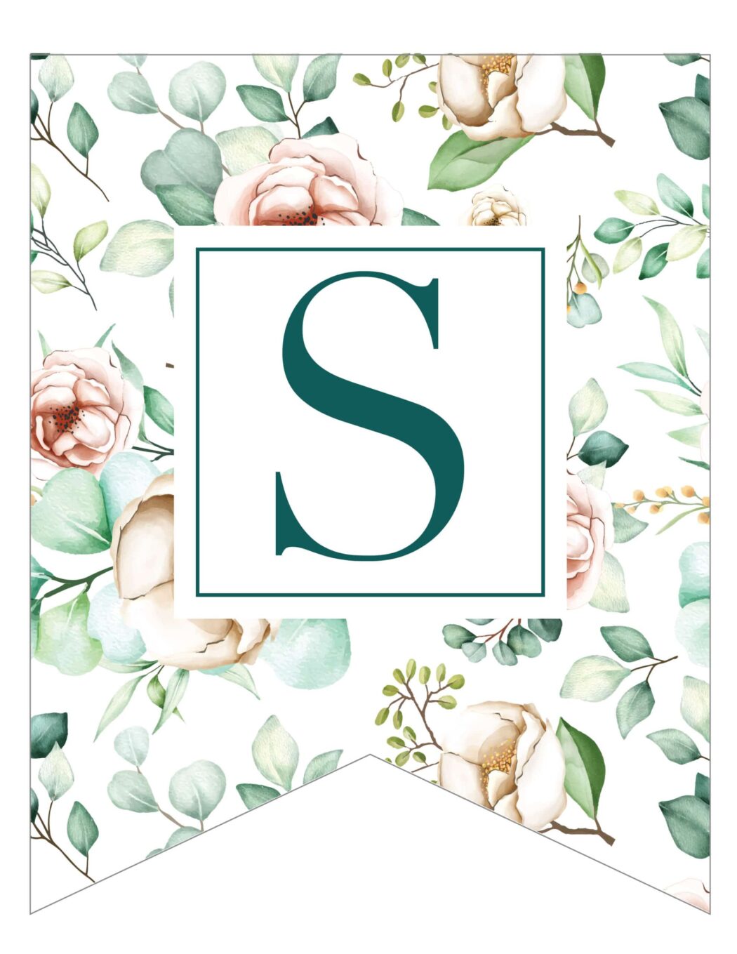 Free Printable Traditional Floral Banner Letters - World of Printables