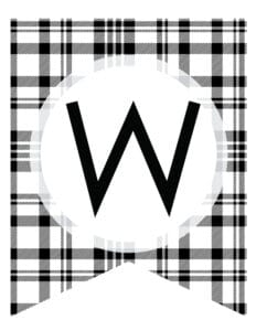 Free Printable White And Black Plaid Banner Letters - World of Printables