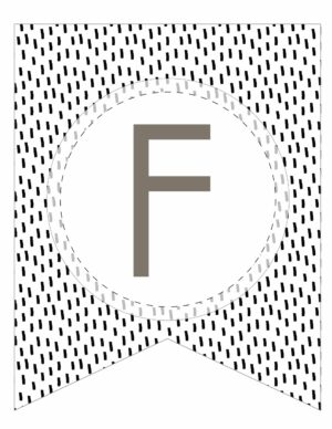 Free Printable Black And White Pattern Banner Letters Template