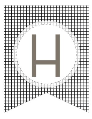 Free Printable Black And White Pattern Banner Letters Template