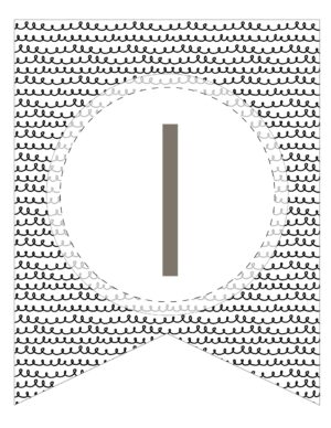Free Printable Black And White Pattern Banner Letters Template