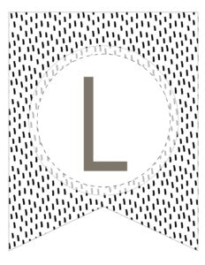 Free Printable Black And White Pattern Banner Letters Template