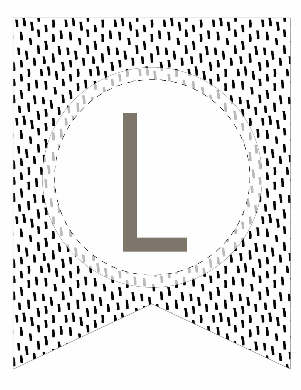 Free Printable Black And White Pattern Banner Letters Template