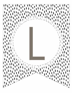 Free Printable Black And White Pattern Banner Letters Template