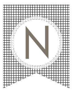 Free Printable Black And White Pattern Banner Letters Template