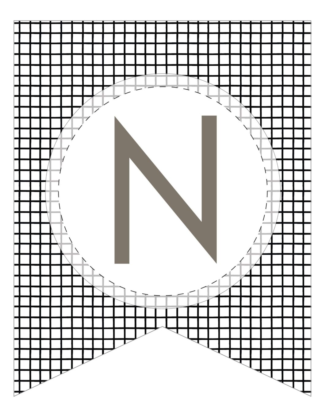 Free Printable Black And White Pattern Banner Letters Template