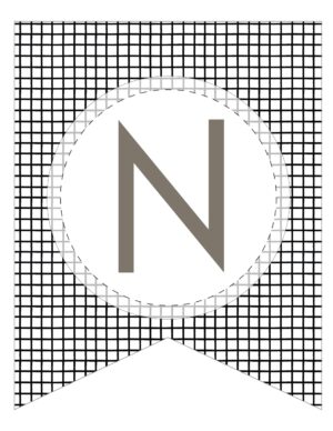 Free Printable Black And White Pattern Banner Letters Template