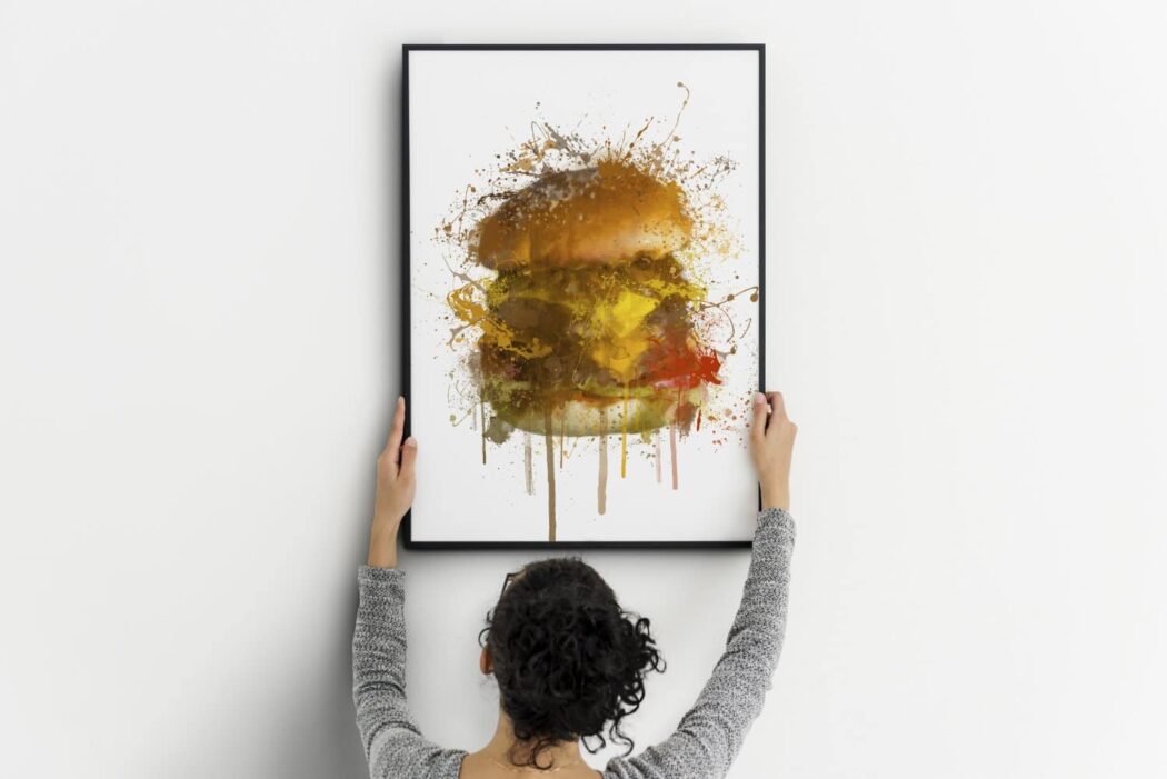 Free Printable Wall Art - Burger Abstract Splatter Printable Wall Art ...