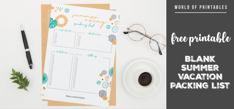Free Printable Summer Vacation Packing List - World of Printables