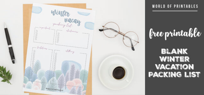 Free Printable Winter Vacation Packing List - World of Printables