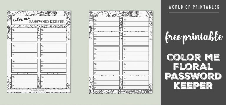 Free Printable Gold Password Keeper - World of Printables