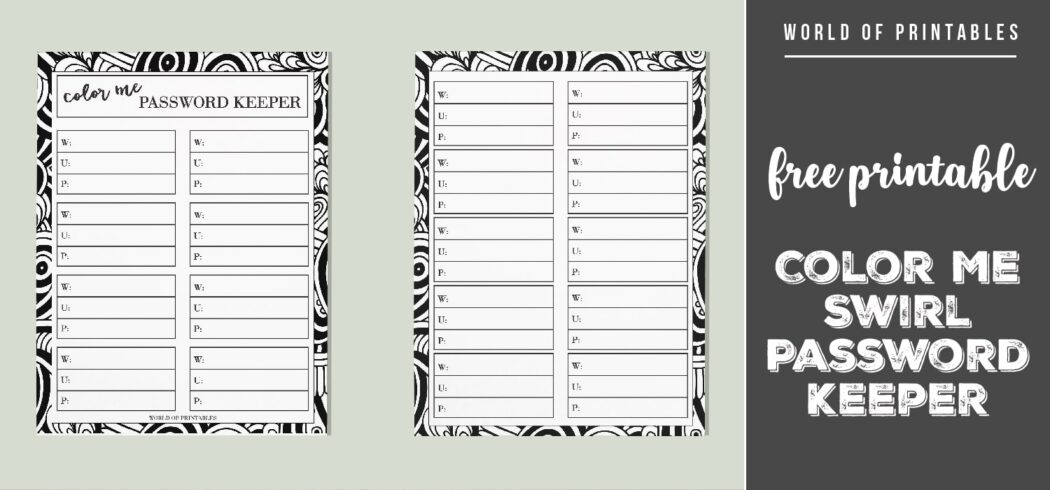Free Printable Gold Password Keeper - World of Printables