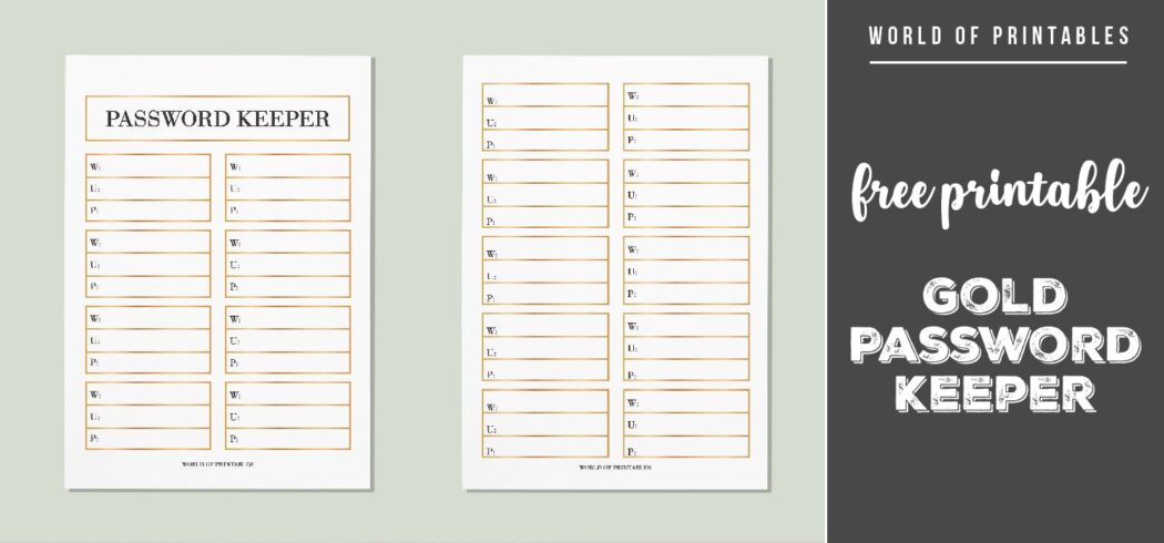 Free Password Tracker Template - World of Printables