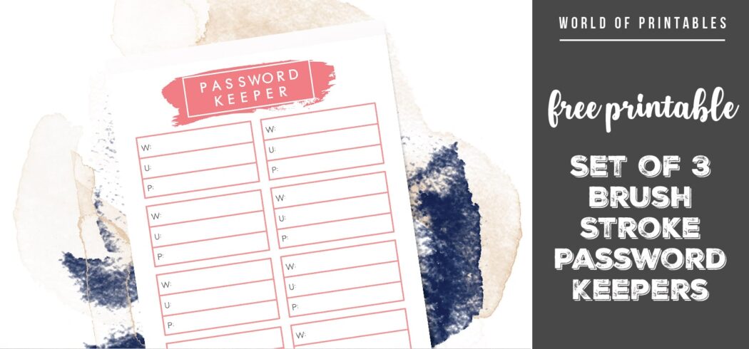 Free Printable Feminine Password Keeper - World of Printables