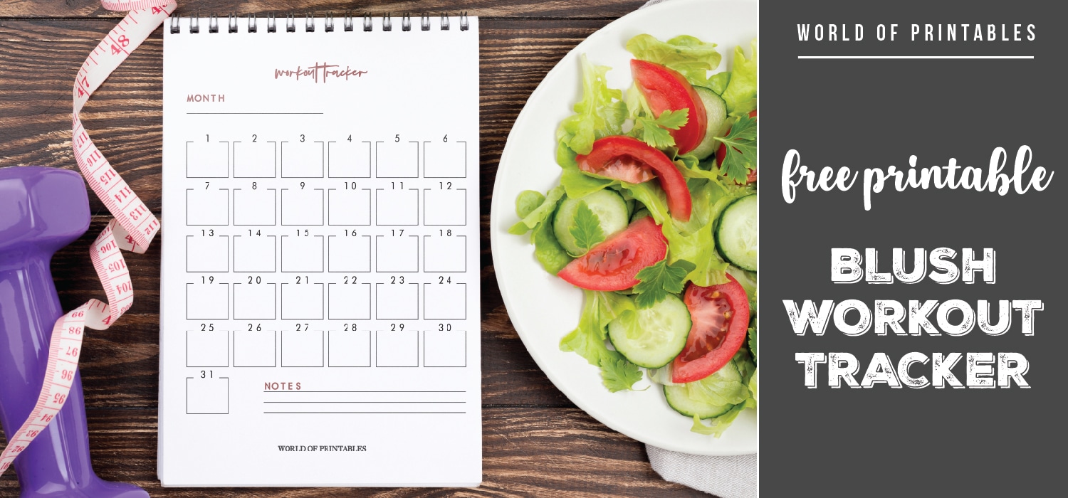 Free Printable Blush Workout Tracker - World of Printables