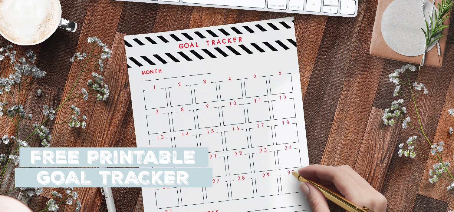 Free Printable Goal Tracker In Bold Stripe Theme - World of Printables