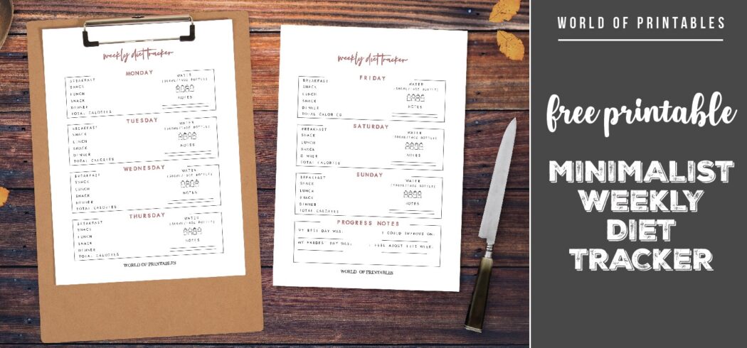 Free Printable Minimalist Weekly Meal Planner - World of Printables