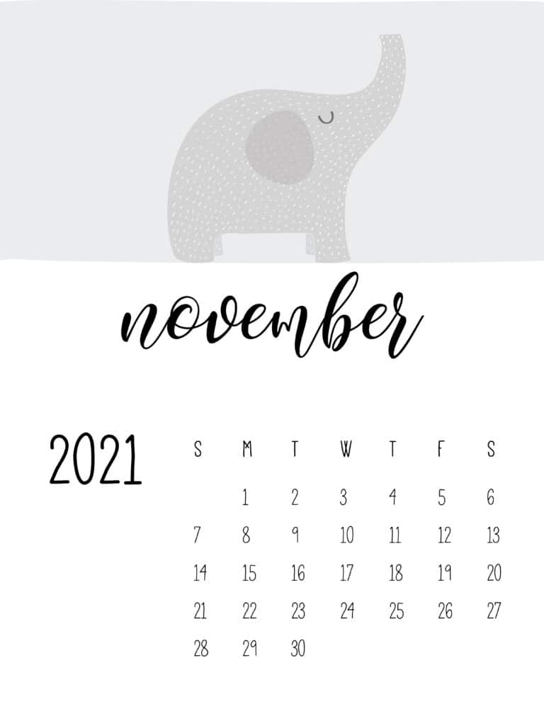 Free Printable November 2021 Calendar - World of Printables