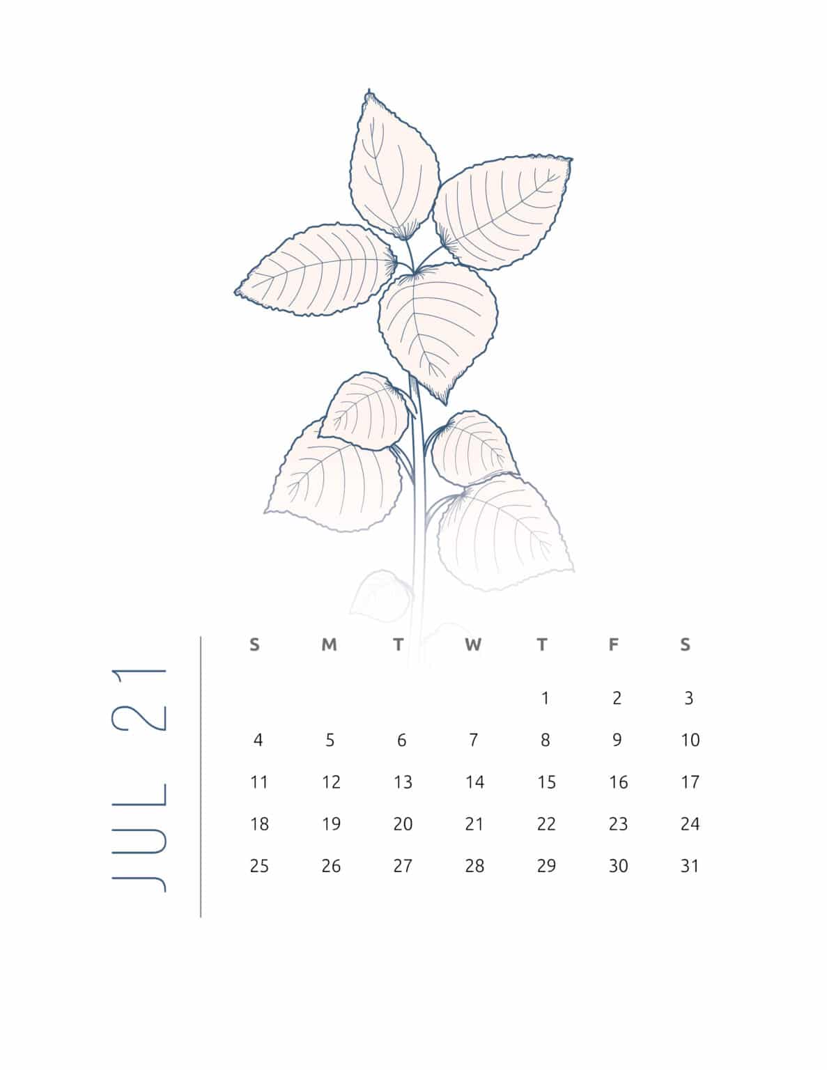 Free Printable July 2021 Calendars - World of Printables