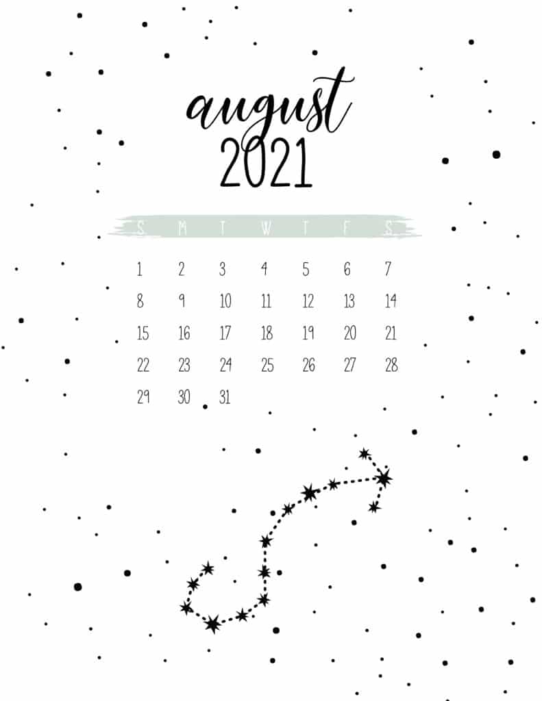 Free Printable August 2021 Calendars - World of Printables