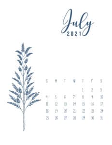 Free Printable July 2021 Calendars - World of Printables