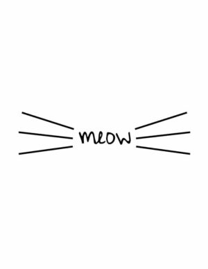 Free Printable Wall Art - Meow (black) - World of Printables