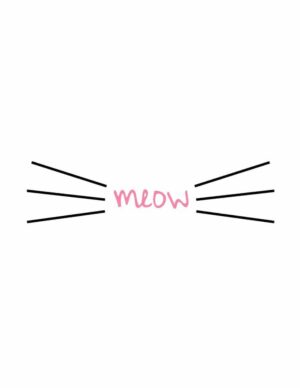 Free Printable Wall Art - Meow (pink) - World of Printables