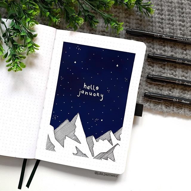 20 Beautiful January Bullet Journal Theme Pages To Inspire You