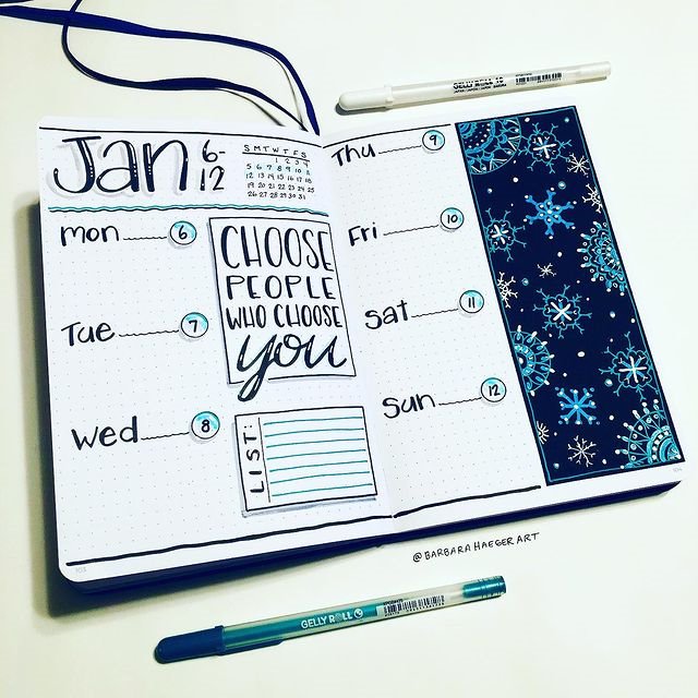 20 Beautiful January Bullet Journal Theme Pages To Inspire You