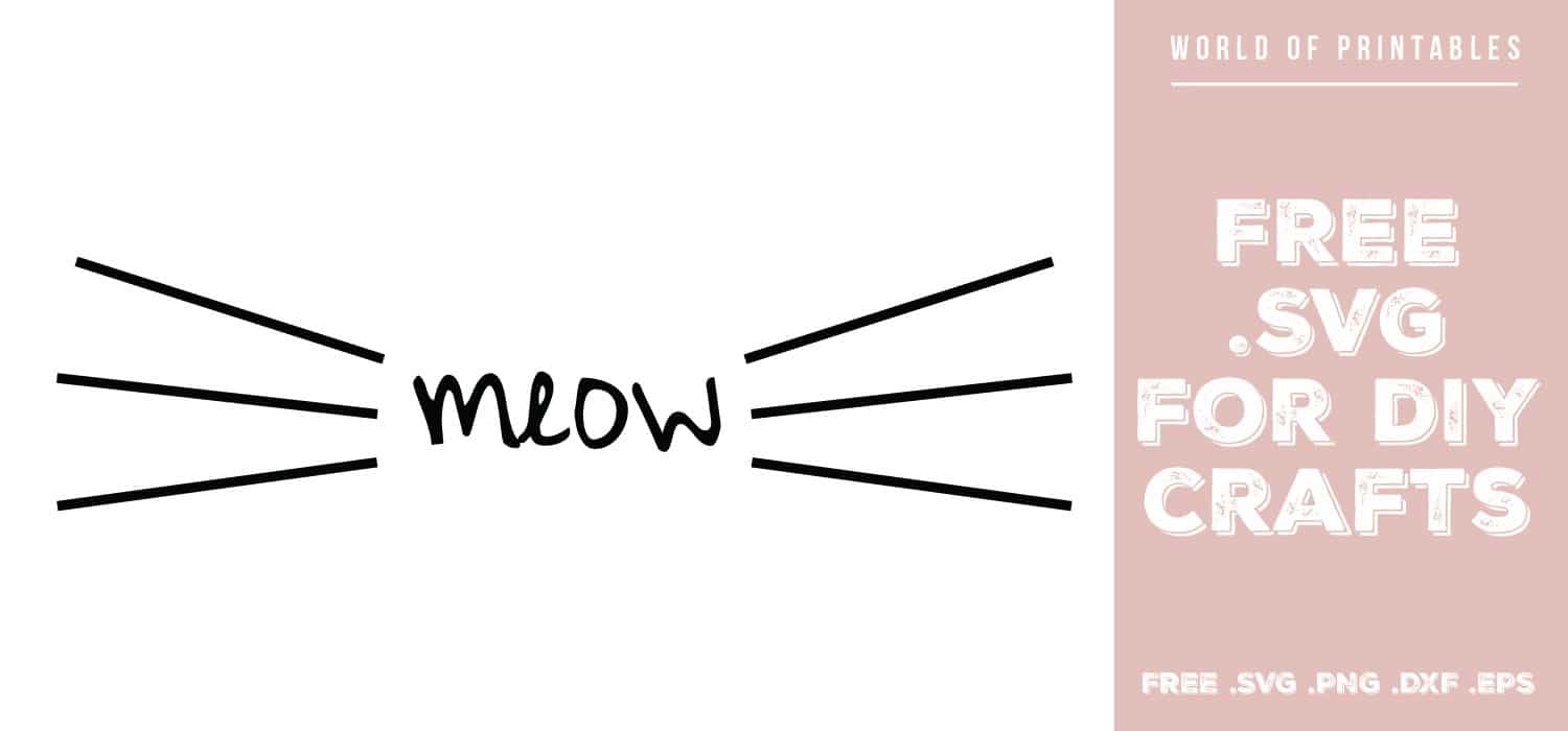 Meow (Black) Free SVG Files | SVG, PNG, DXF, EPS