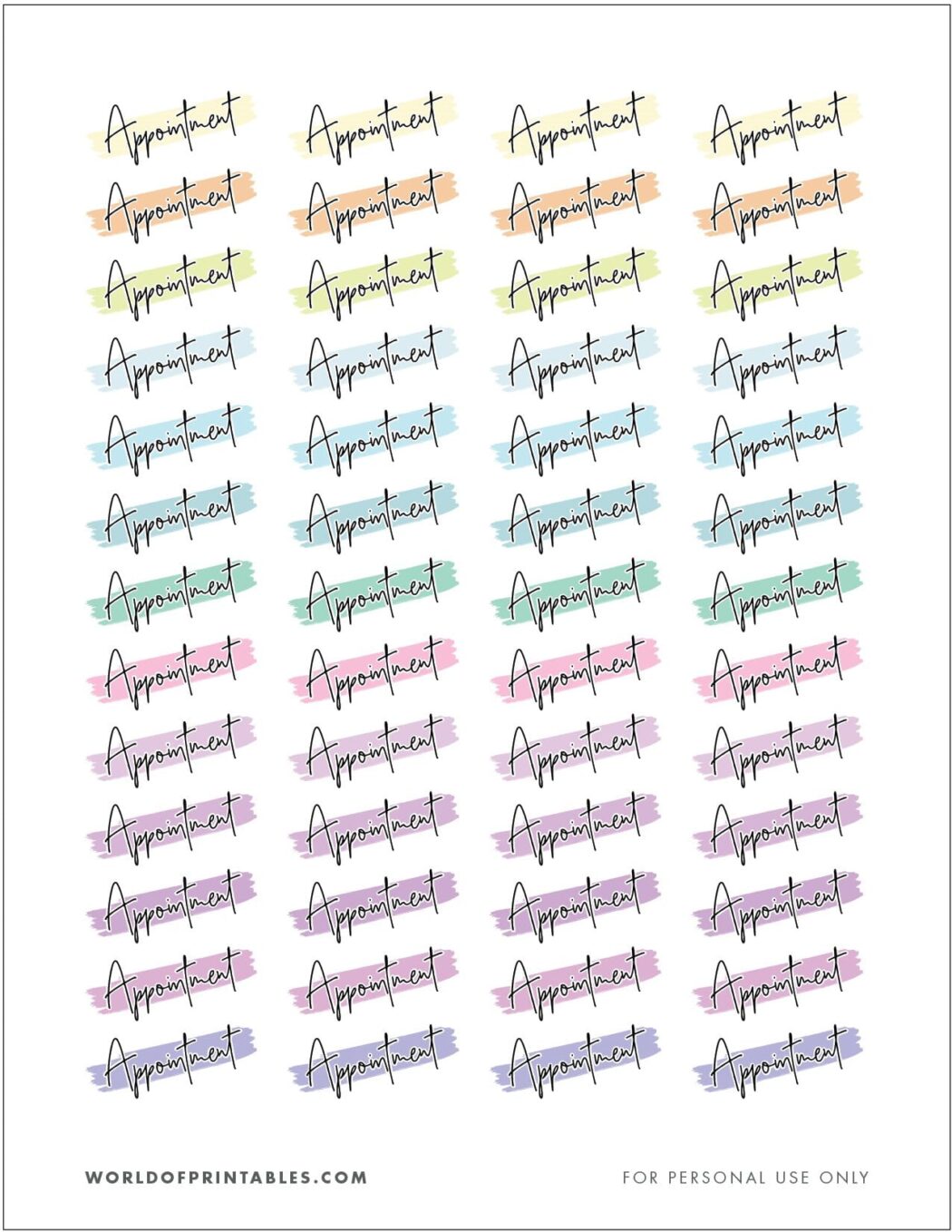 Appointment Stickers - Free For Printable & Digital Planners - World of ...
