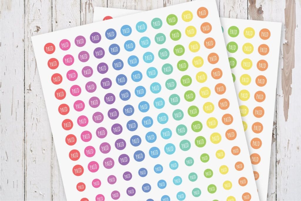 Paper & Party Supplies Stickers Fill-in Bill Printable Stickers Paper ...