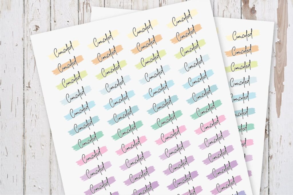Free Printable Canceled Planner Stickers - World of Printables