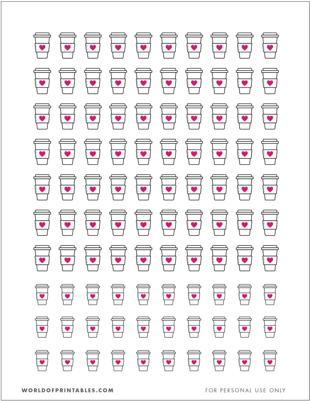 Free Printable Coffee Cup Planner Stickers - World of Printables