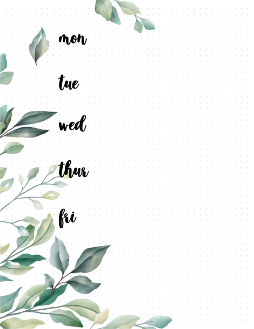 Free Floral Weekly Planner Pages - Bullet Journal Inspiration