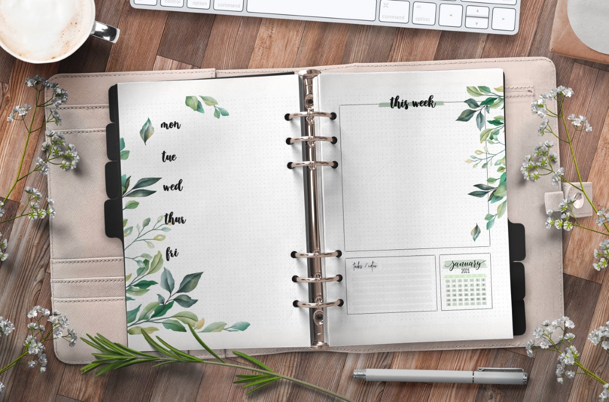 Free Floral Weekly Planner Pages - Bullet Journal Inspiration