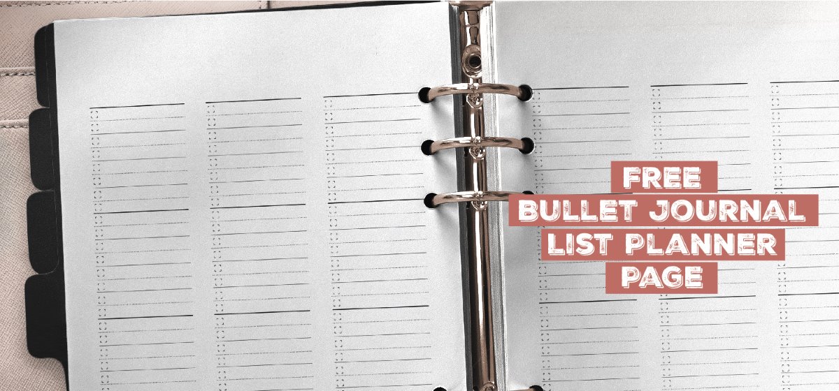 Free Bullet Journal List Planner Page - Planner And Bullet Journal Ideas