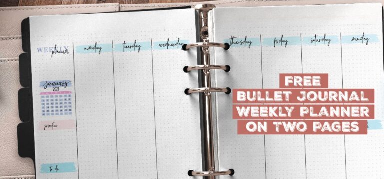 Free Bullet Journal Weekly Planner Template - Bullet Journal Ideas