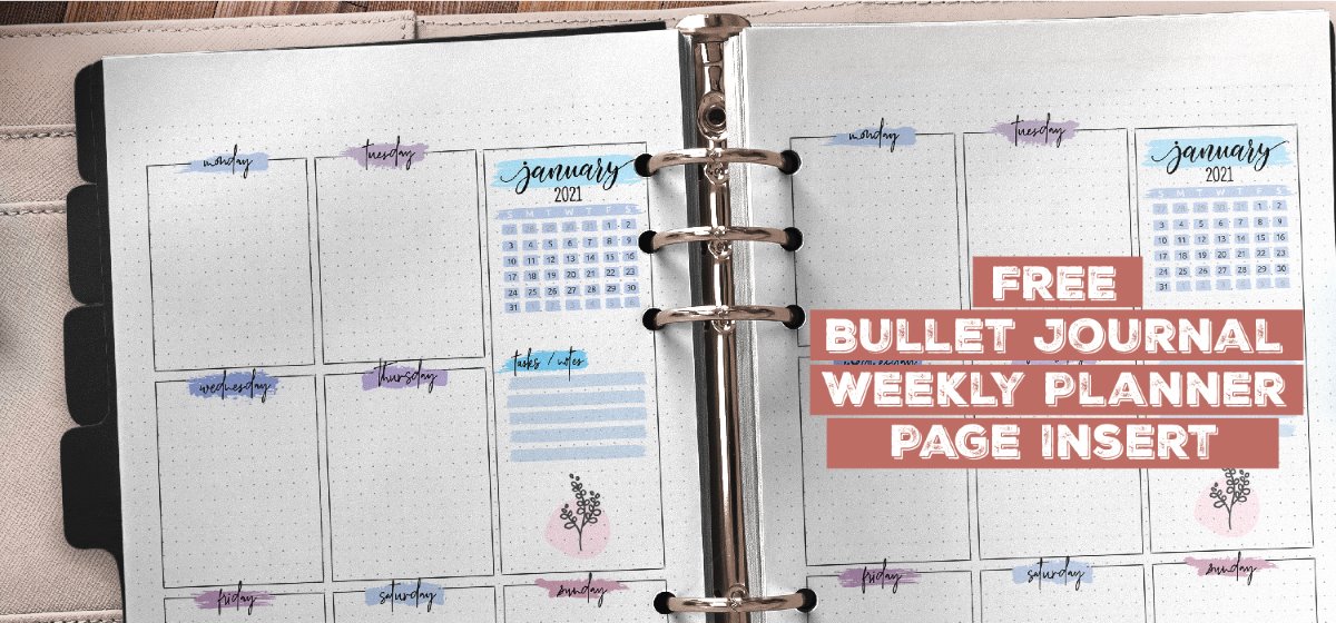 Free Bullet Journal Weekly Planner Page Insert - BuJo Ideas