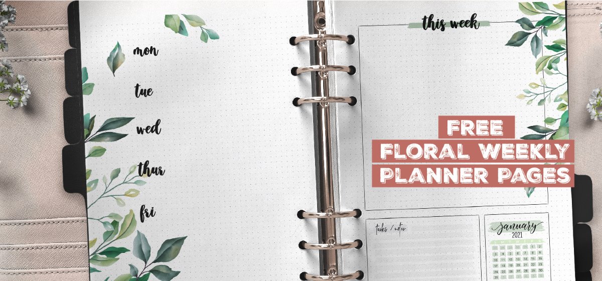 Free Floral Weekly Planner Pages - Bullet Journal Inspiration