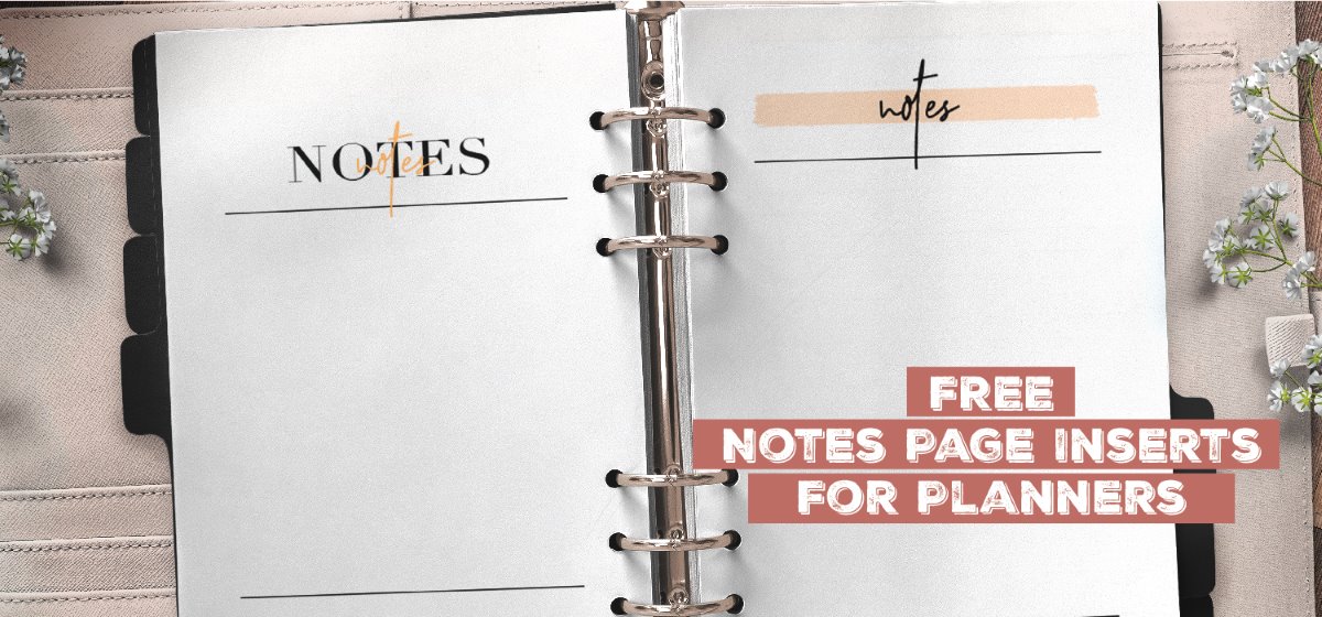 Free Notes Page Inserts For Planners - Planner & Bullet Journal Printables