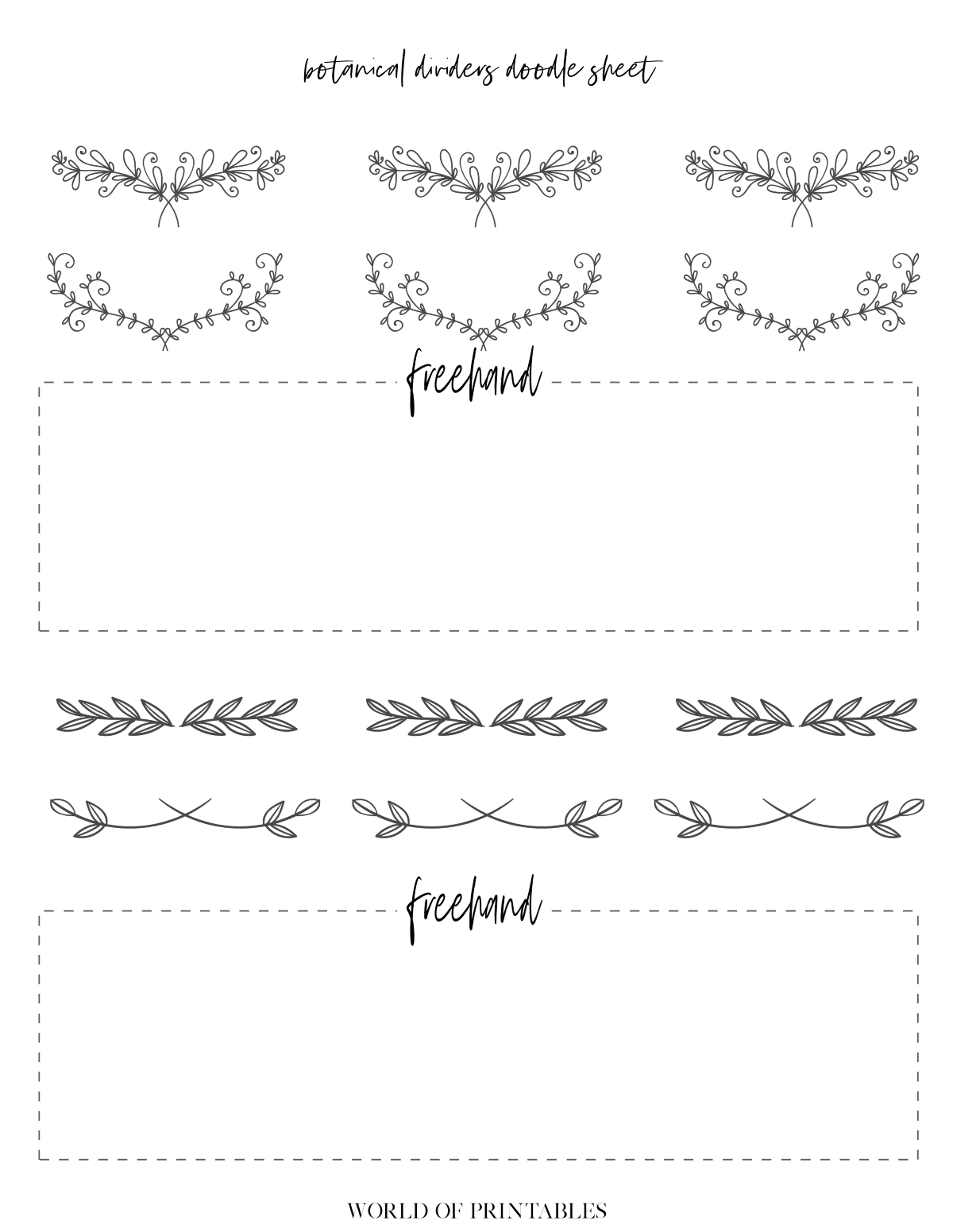 Bullet Journal Doodles Free Printable Practice Sheets